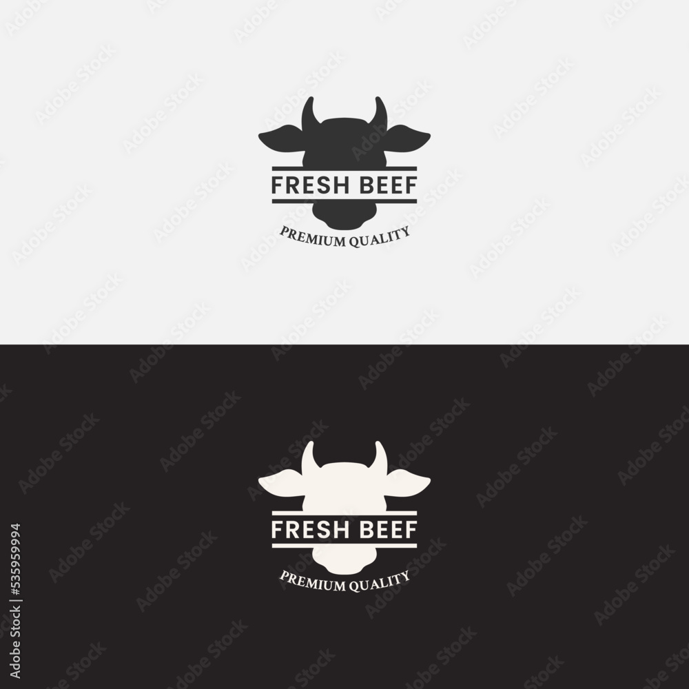 Best Premium Beef Logo Vector or Simple Organic Beef Label Vector ...