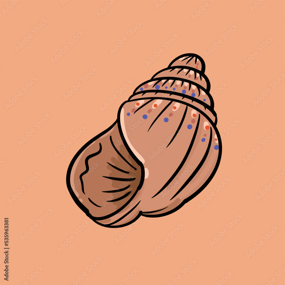 Cartoon conch illustration material design Stock Vector | Adobe Stock