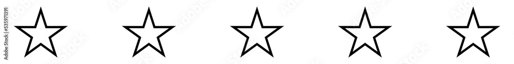 Five (5) Star Sign. Star Rating Icon Symbol for Pictogram, Apps ...