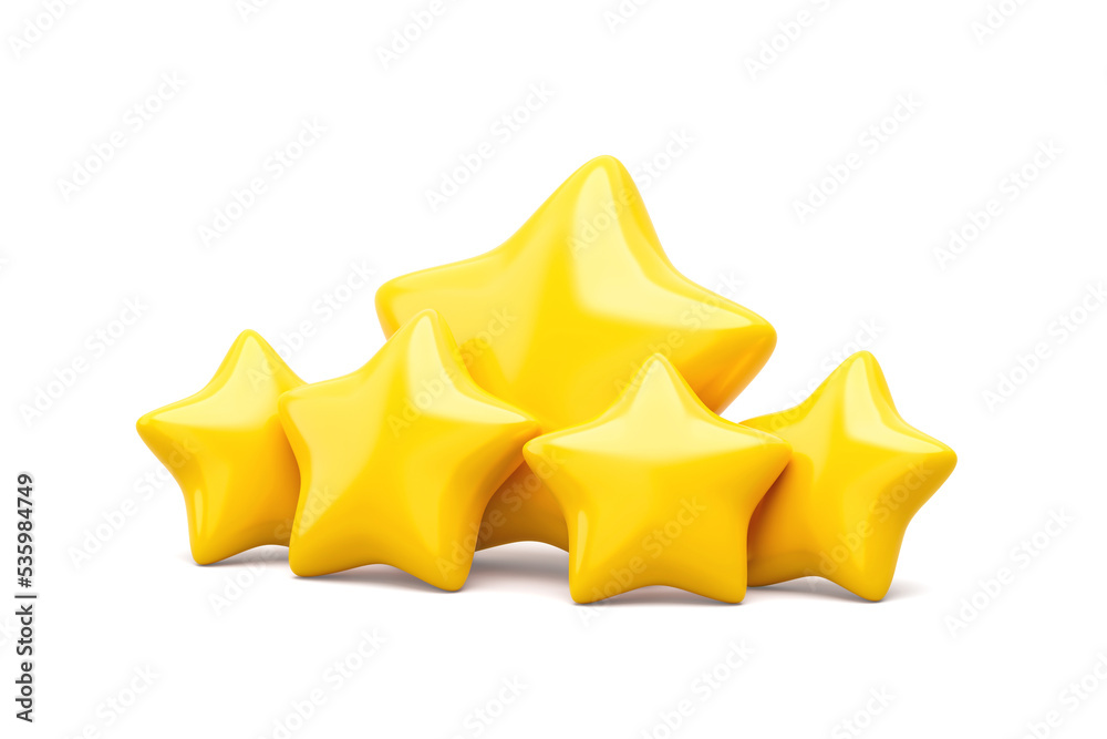 Yellow five star icon rating review quality best ranking isolated on ...