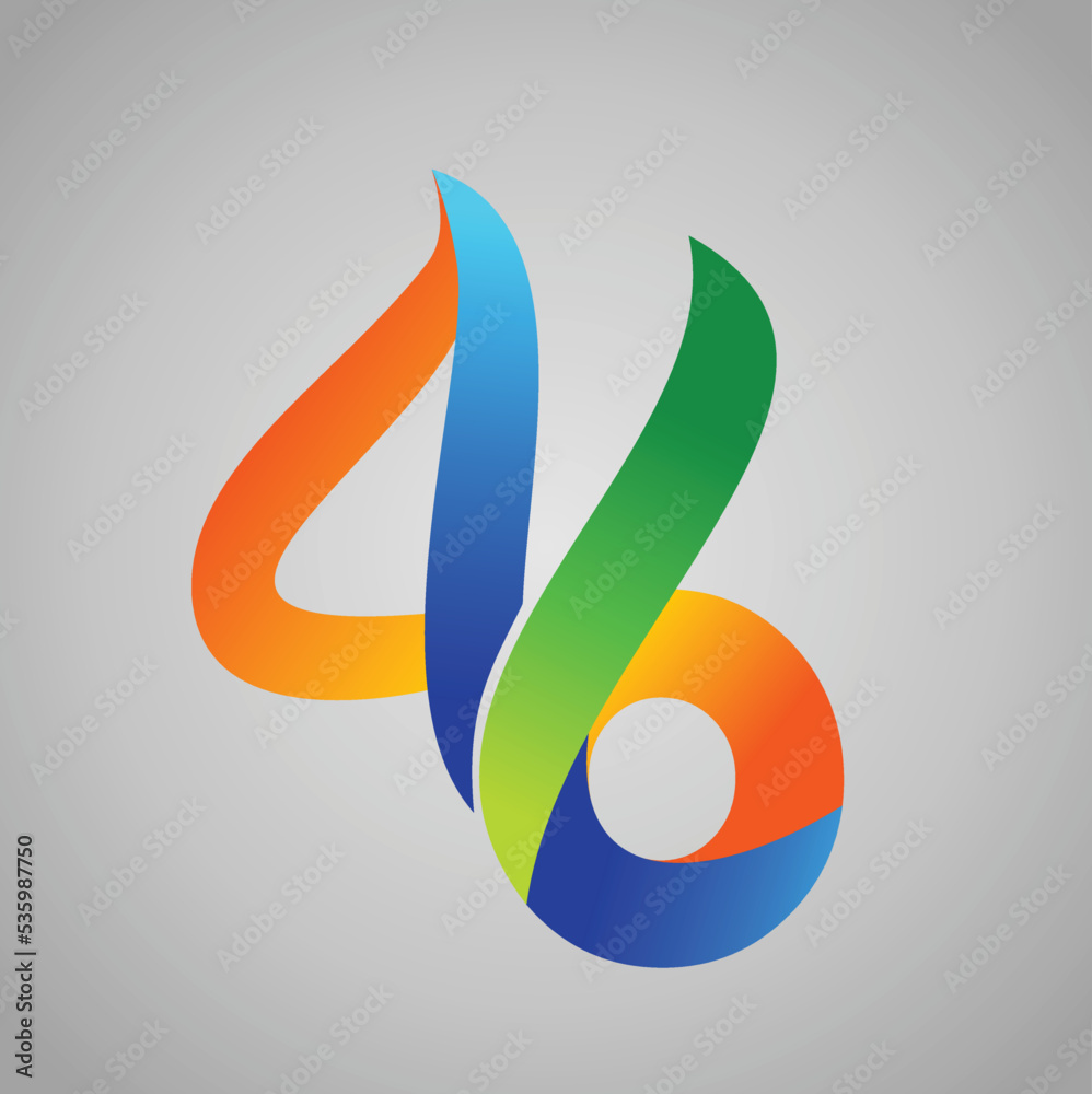 46th birthday logo number, anniversary 46, number 46 logo icon design ...