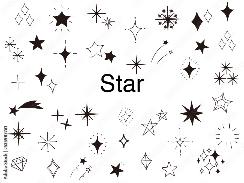 Star sparkle and twinkle, star burst and flash black silhouettes ...
