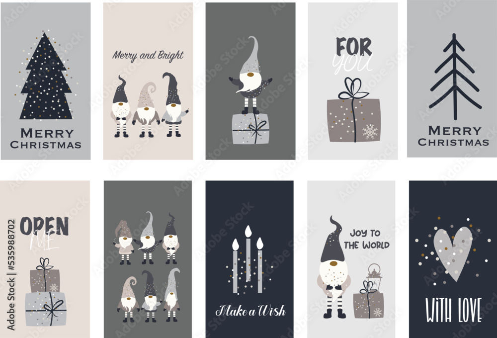 Christmas tags. Printable Gift tags with Merry Christmas Stock Vector ...
