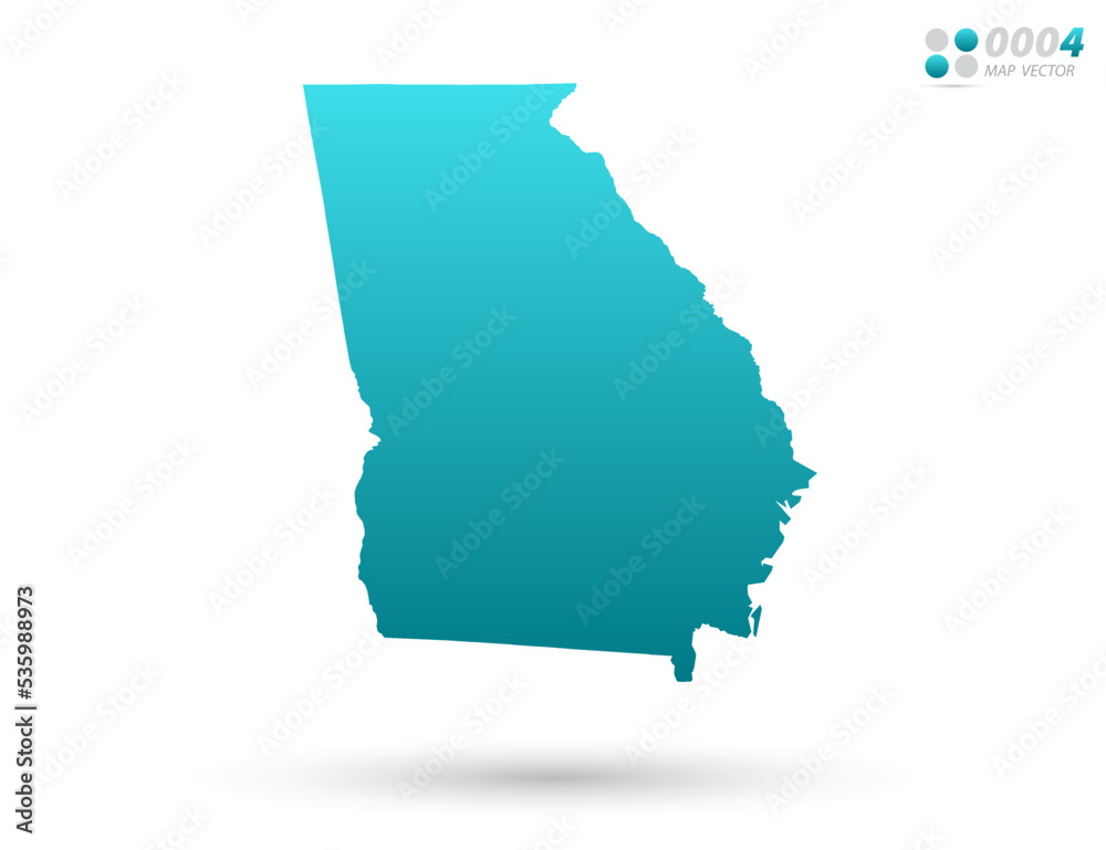 Vector blue gradient of Georgia (USA) map on white background ...
