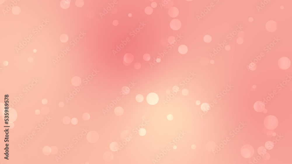 Light coral, fruit shake, blushing apricot and peach puff bokeh gradient background loop motion ...