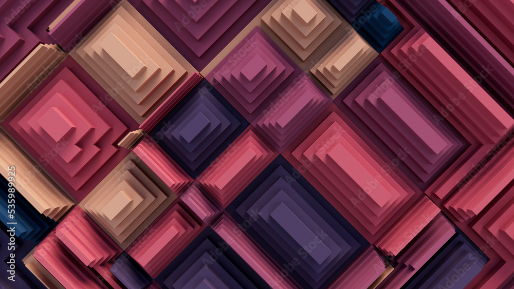 Multicolored Tech Background With A Geometric 3d Structure Bright