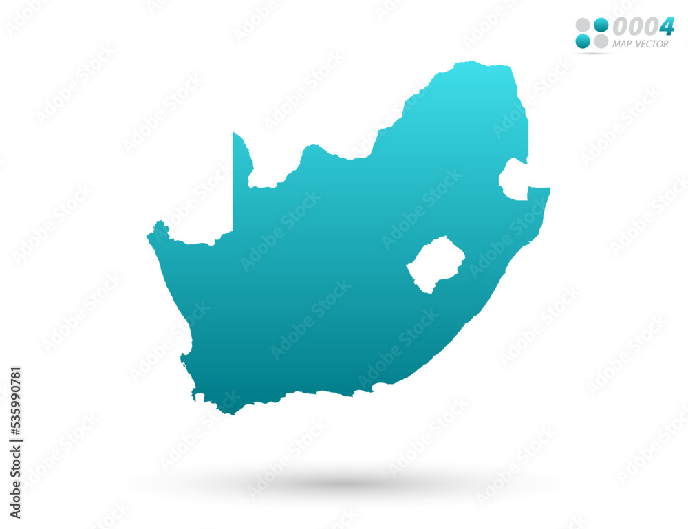 Vector blue gradient of South Africa map on white background. Organized ...
