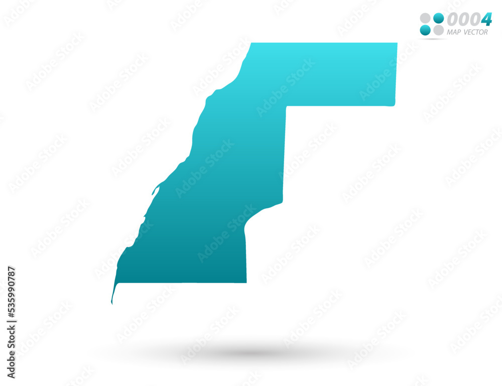 Vector blue gradient of Western Sahara map on white background ...