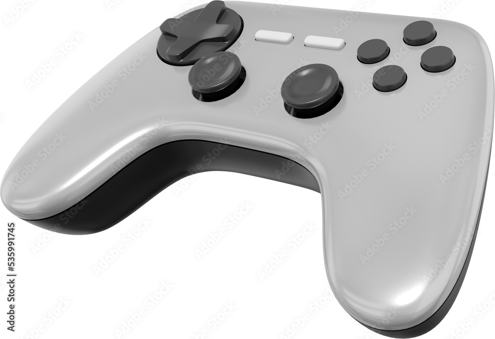Realistic console game controller. Gray PNG icon on transparent ...