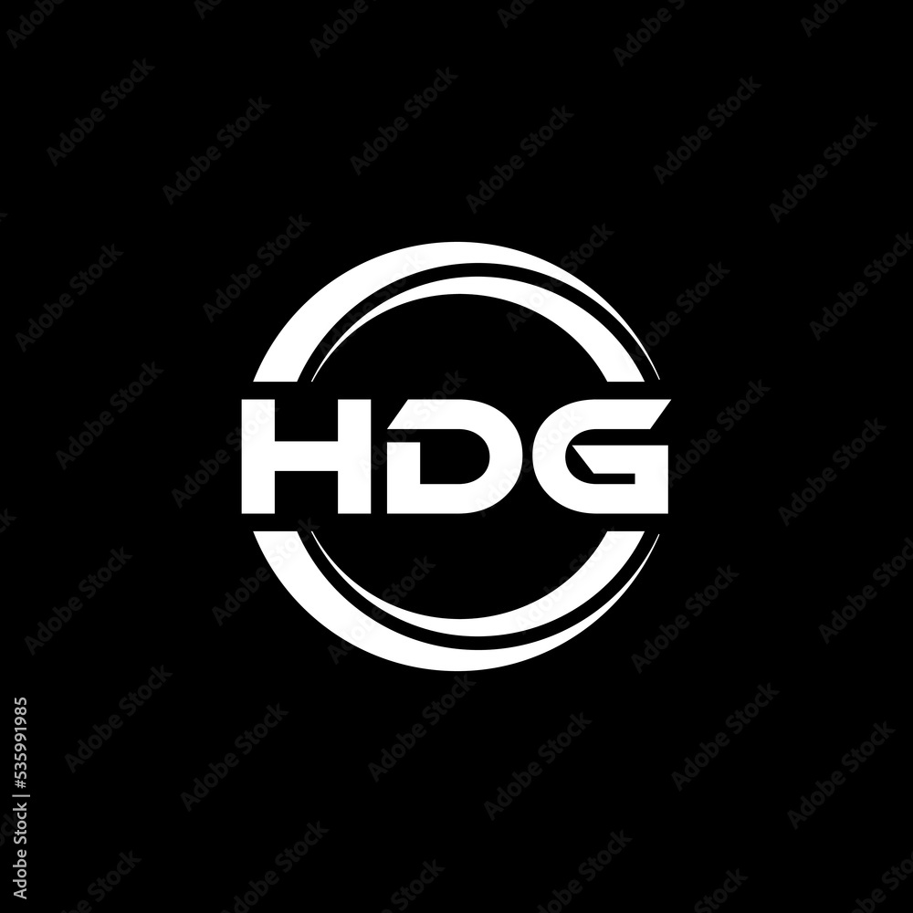 HDG letter logo design with black background in illustrator, vector ...