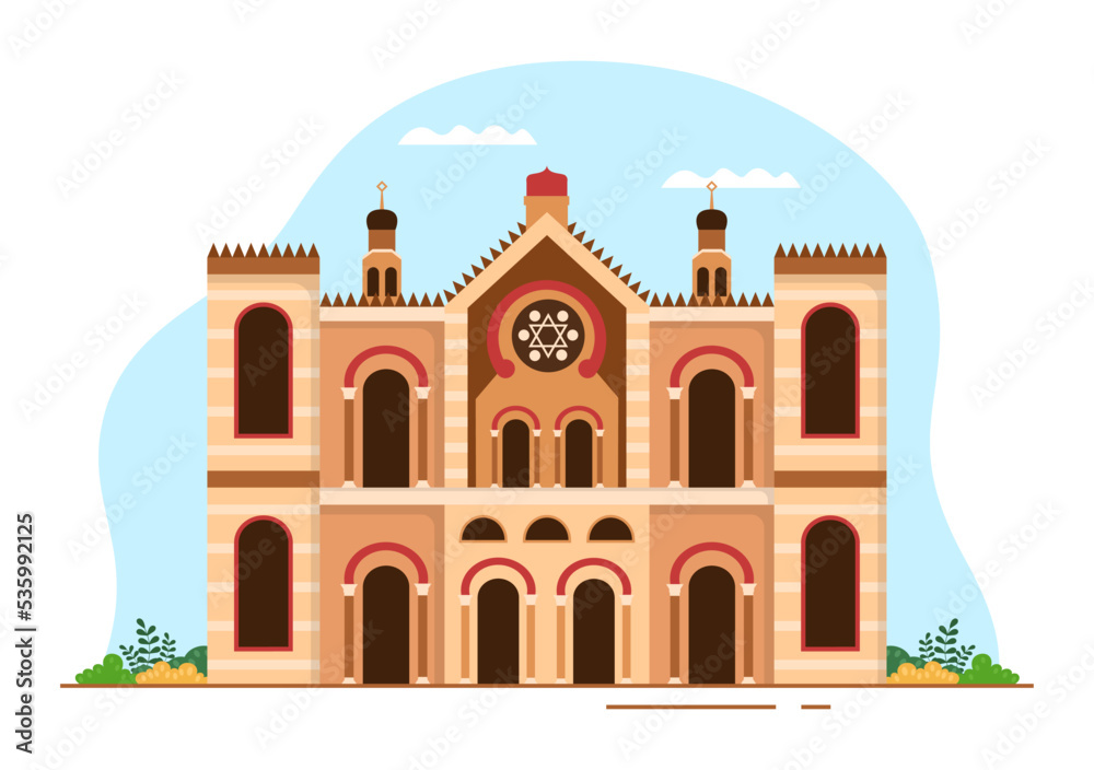 Synagogue Building or Jewish Temple with Religious, Hebrew or Judaism ...