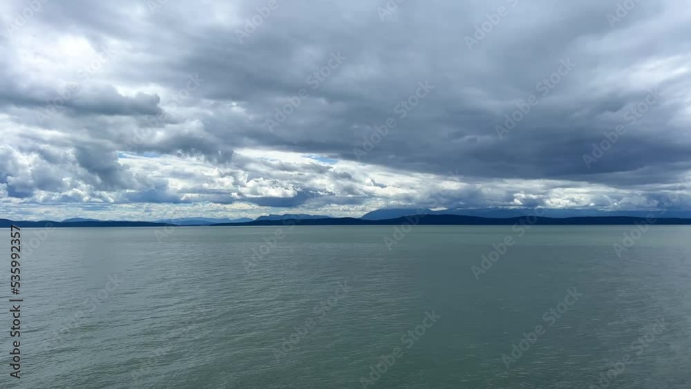 unrealistically white-gray silver Clouds on a bright blue sky a little ...