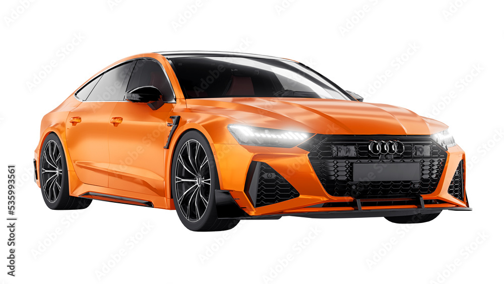 Berlin. Germany. September 21, 2022. Audi RS7-R Abt 2021. Orange ultra ...