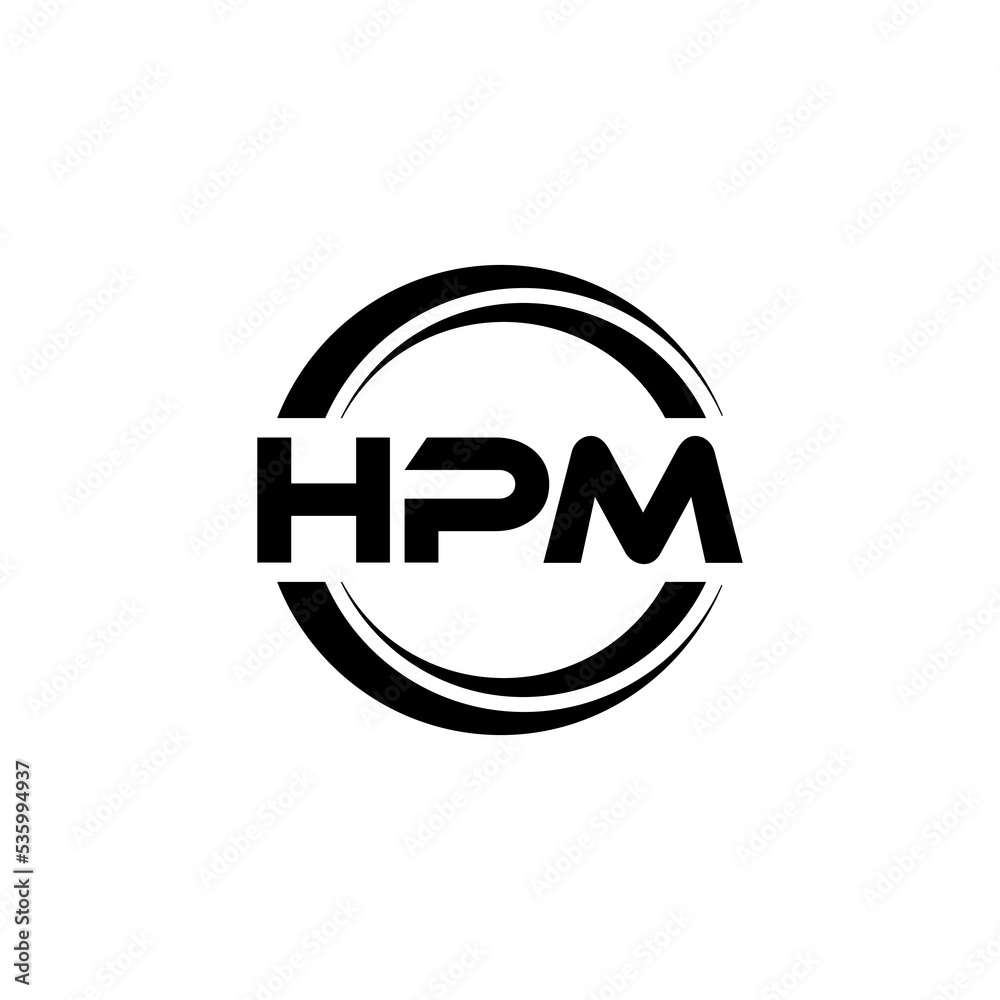 HPM letter logo design with white background in illustrator, vector ...