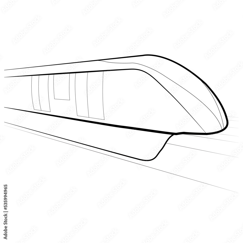 Vector. Black stripes, electric train monorail. Modern mass transit ...