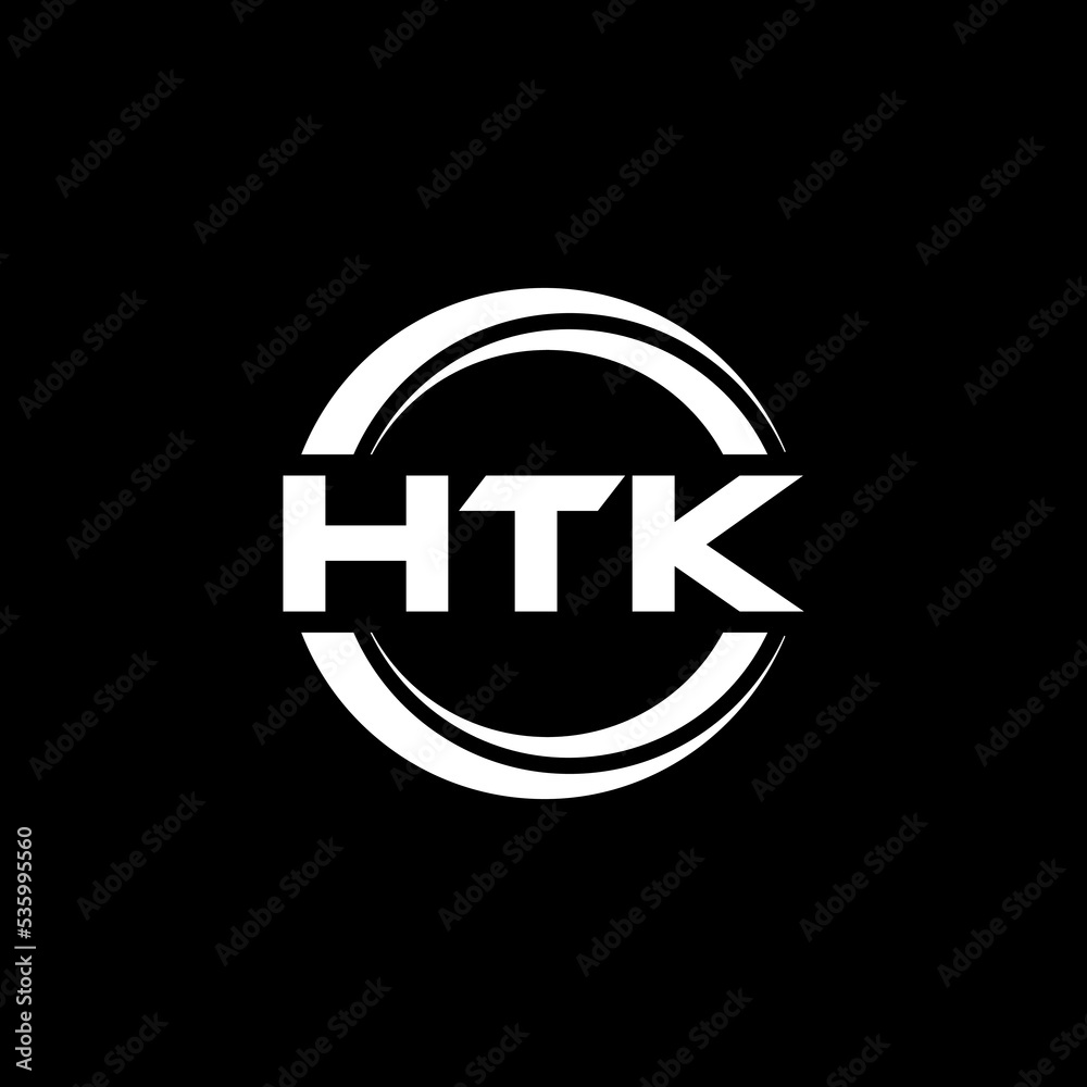 HTK letter logo design with black background in illustrator, vector ...