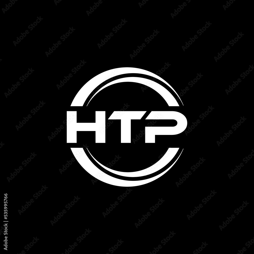 HTP letter logo design with black background in illustrator, vector ...