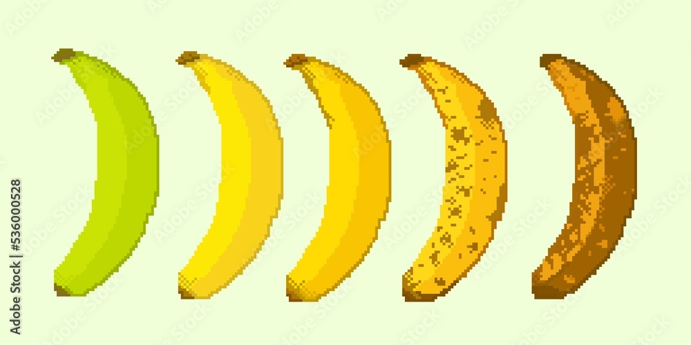 pixel art, retro 8-bit set banana title for 2D development game, retro ...