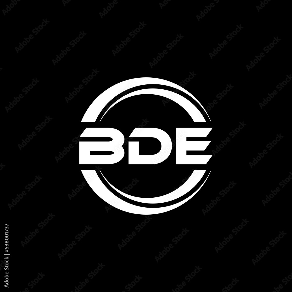 BDE letter logo design with black background in illustrator, vector ...