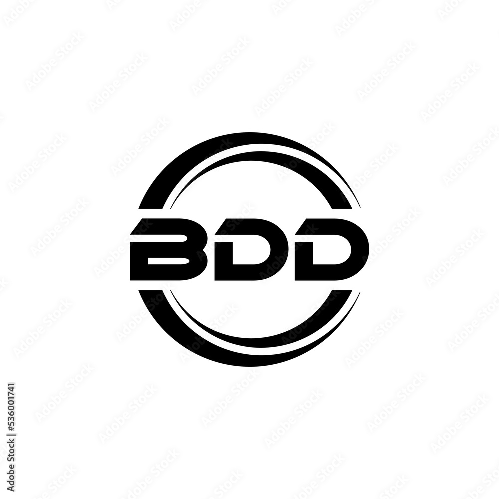 BDD letter logo design with white background in illustrator, vector ...