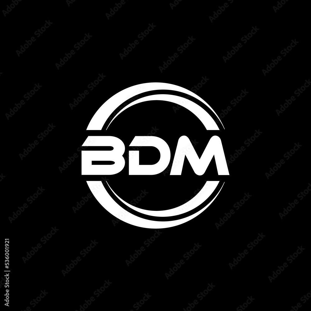 BDM letter logo design with black background in illustrator, vector ...