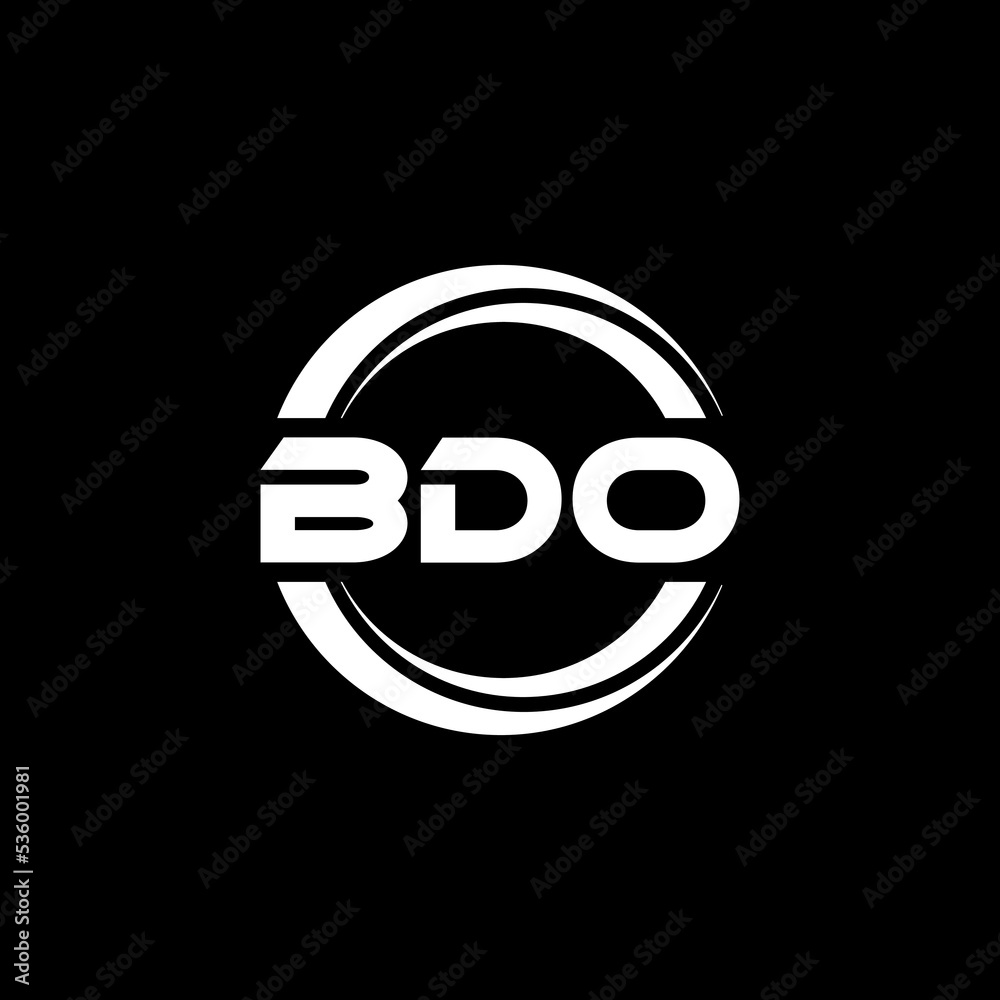 BDO letter logo design with black background in illustrator, vector ...