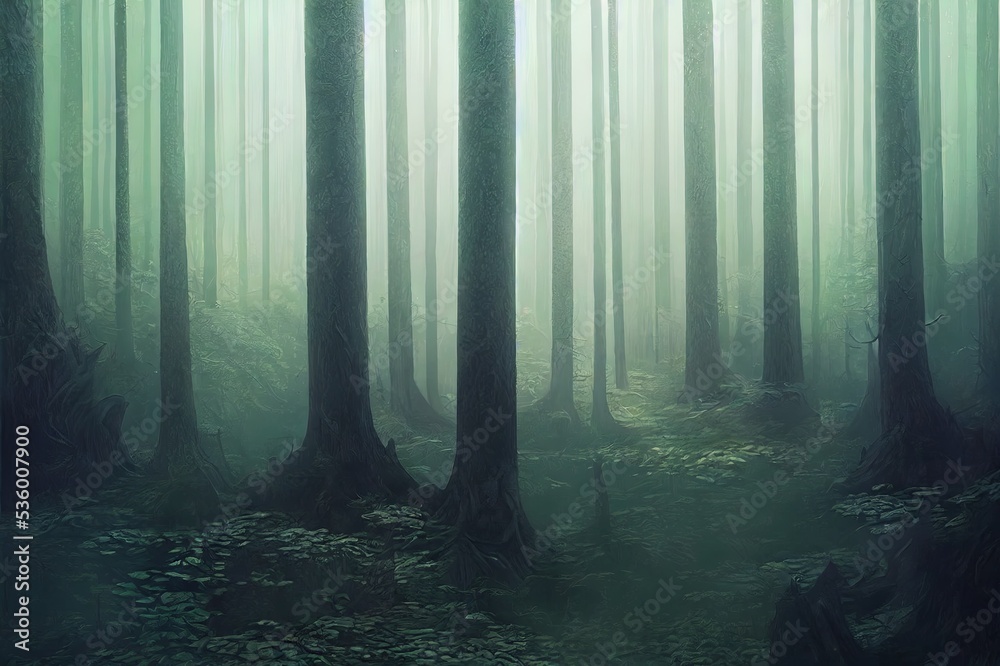 Magical glowing forest, dungeons and dragons fantasy concept art forest ...
