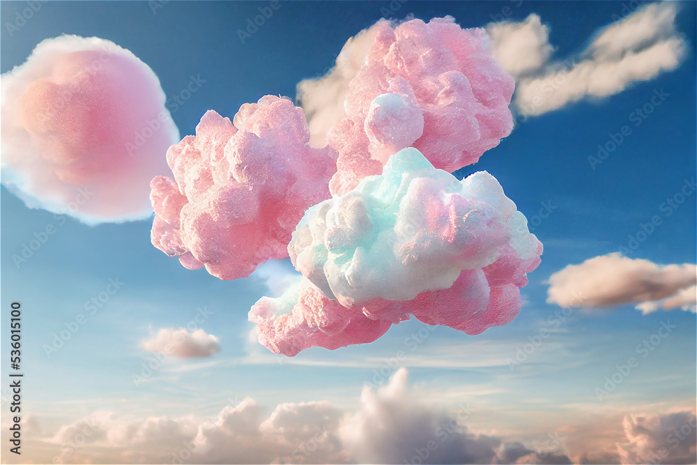 Cotton candy clouds Stock Illustration | Adobe Stock