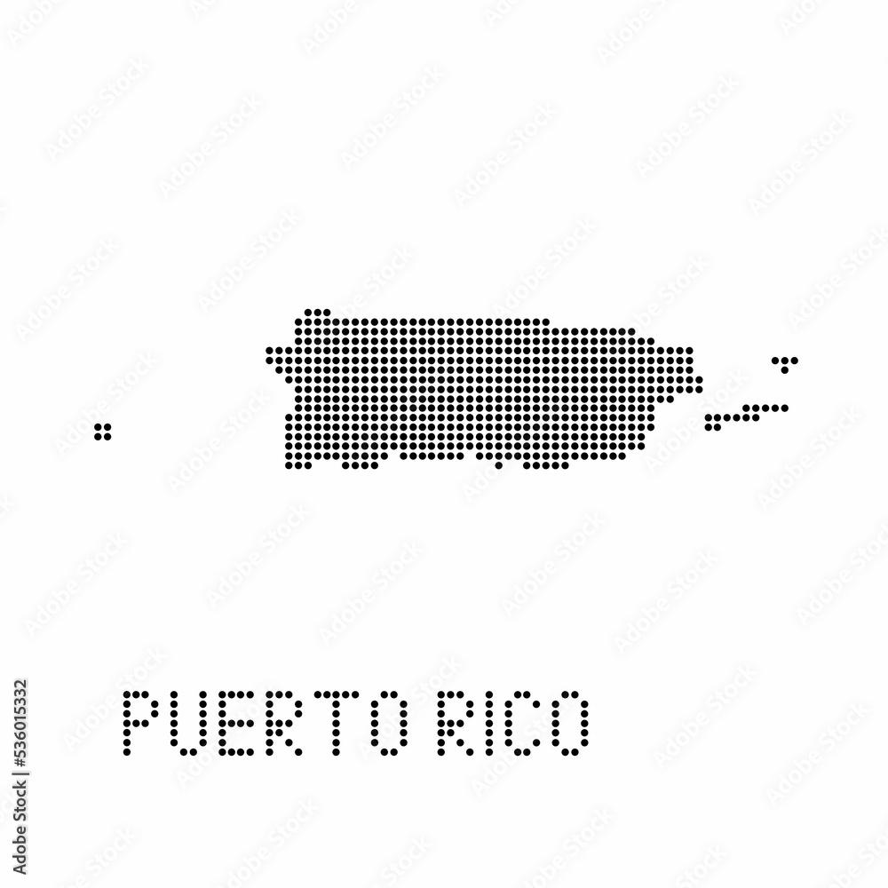 Puerto Rico map with grunge texture in dot style. Abstract vector ...