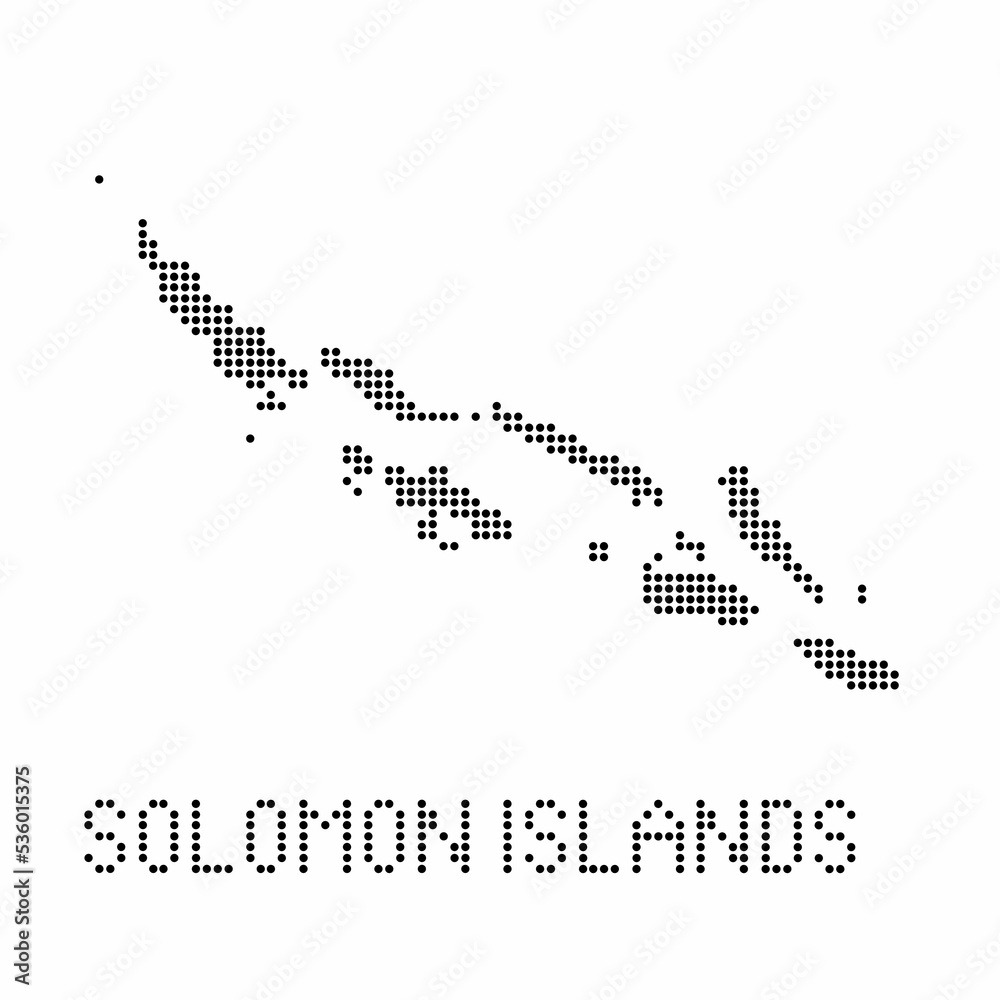 Solomon Islands map with grunge texture in dot style. Abstract vector ...