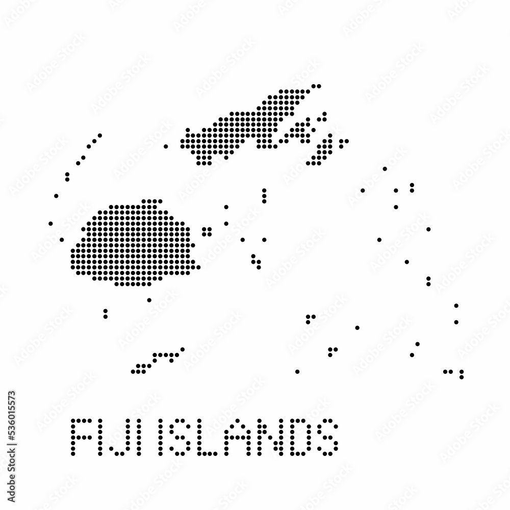 Fiji Islands map with grunge texture in dot style. Abstract vector ...