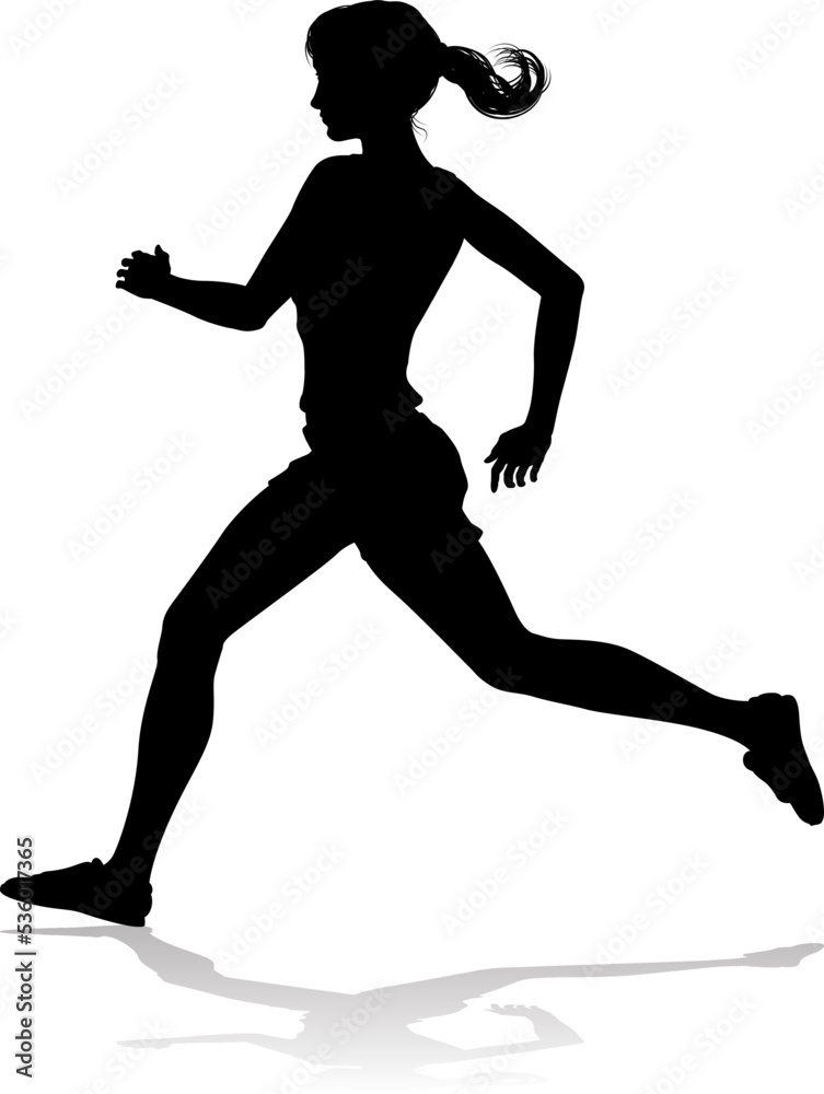 Girl Track Runner Silhouette