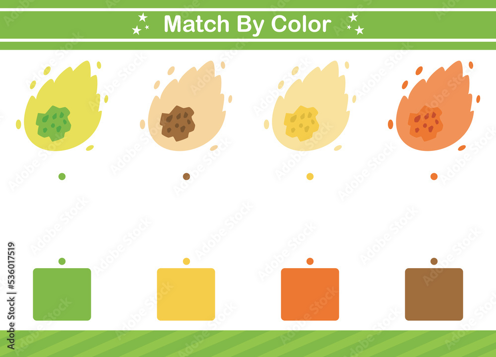 Match by color Educational game for kindergarten and preschool.Matching ...