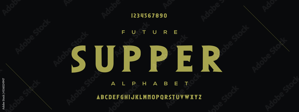 SUPPER Elegant alphabet letters font and number. Classic Lettering ...