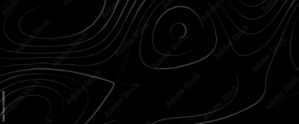 Dark background with black topo, luxury black abstract line art ...