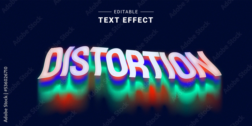 Distortion Text Effect Generator. Melting Trendy Typography Stock ...