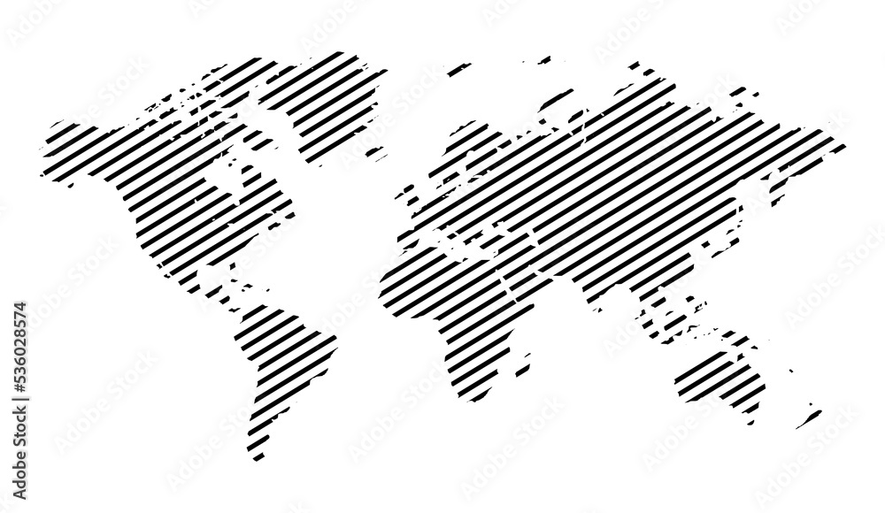 World map with cross line art illustration isolated on Png Transparent ...