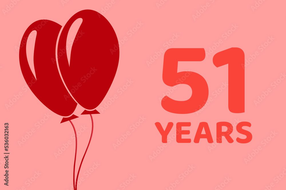 51 years logo. Illustration for celebration anniversary. Concept 51 ...