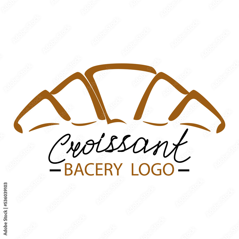 Croissant bakery emblem or logo. Icon badge bakery for bistro ...