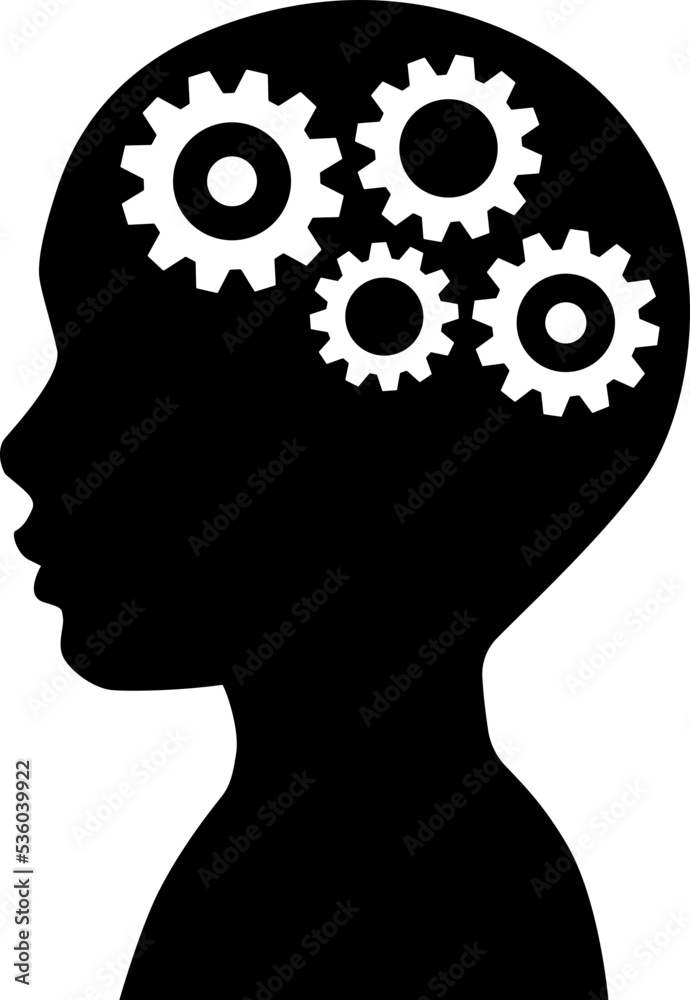 silhouette children thinking icons Stock Vector | Adobe Stock