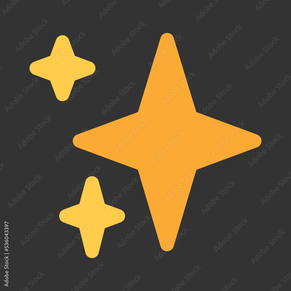 Sparkles emoji icon flat illustration glittering flashes of sparkles ...