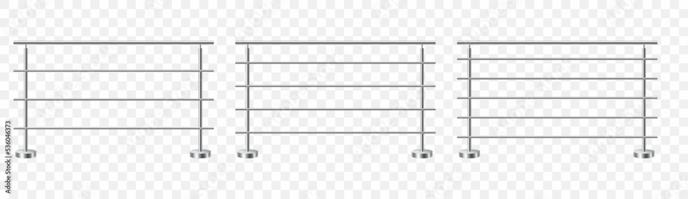 Photo & Art Print Set of realistic stair stainless steel railing, Larysa