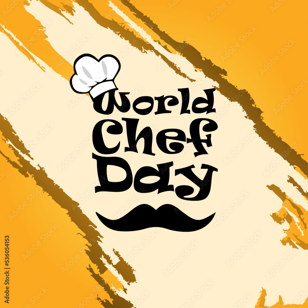 World chef day typographic vector poster and banner design with chef ...