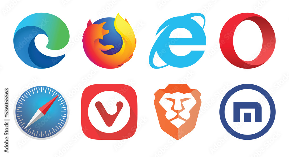 Logos navigateurs internet Stock Photo | Adobe Stock
