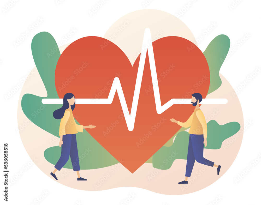 Big heart with pulse rate. Cardiology treatment and checkup. Heart ...