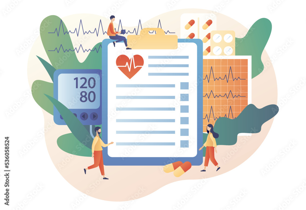 Cardiology treatment and checkup. Heart health and disease. Medical ...