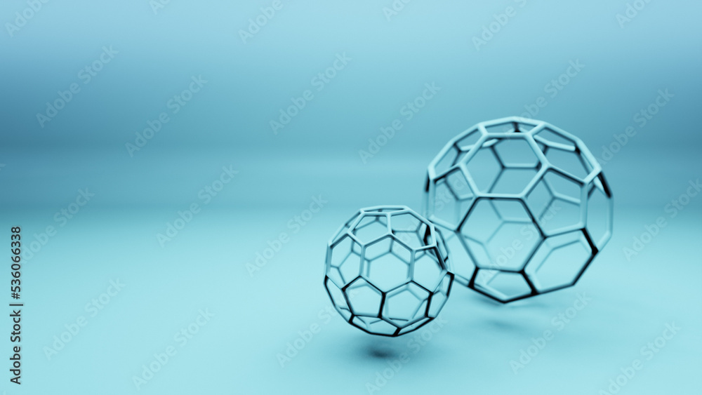 Buckminsterfullerene C60 Molecule models, allotrope of fullerene carbon ...