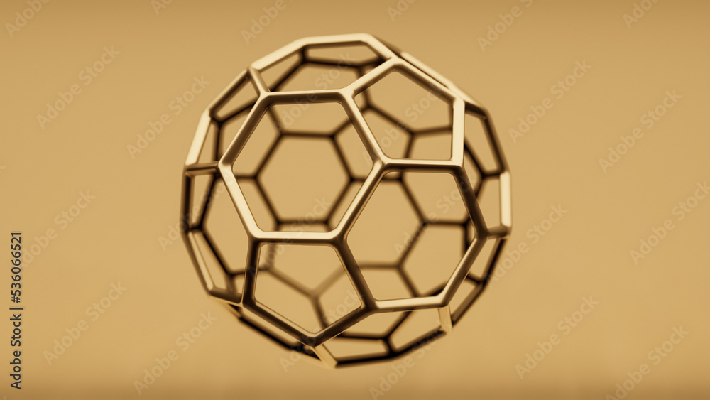 Buckminsterfullerene C60 Molecule model, allotrope of fullerene carbon ...