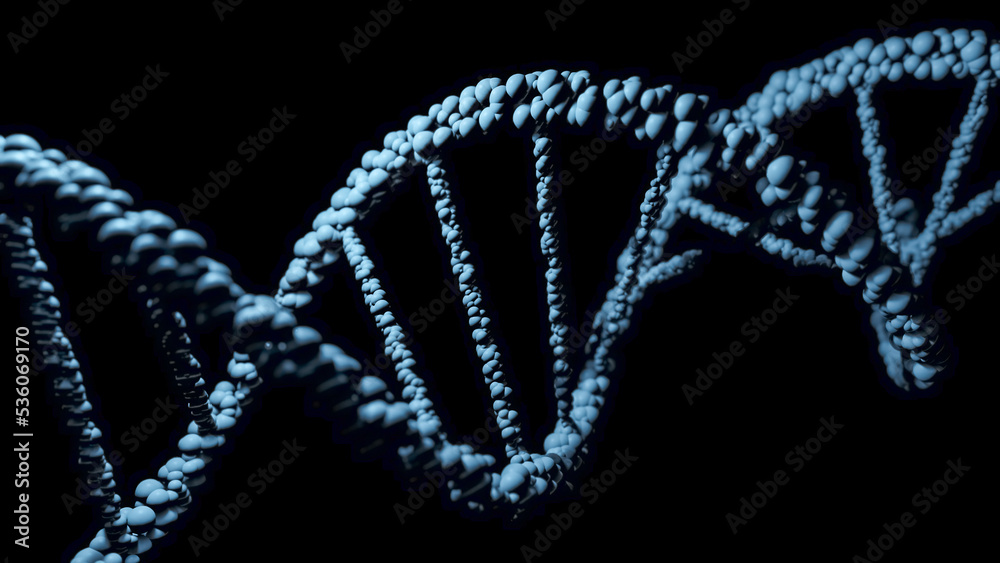 Deoxyribonucleic acid, blue DNA structure of double helix molecule ...
