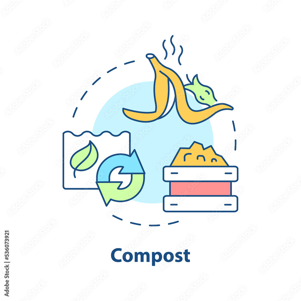 Compost concept icon. Organic trash. Recycled garbage. Minimize waste ...